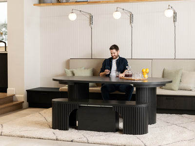 Round Dining Table with Extendable Bench Dining Set | TT ROW
